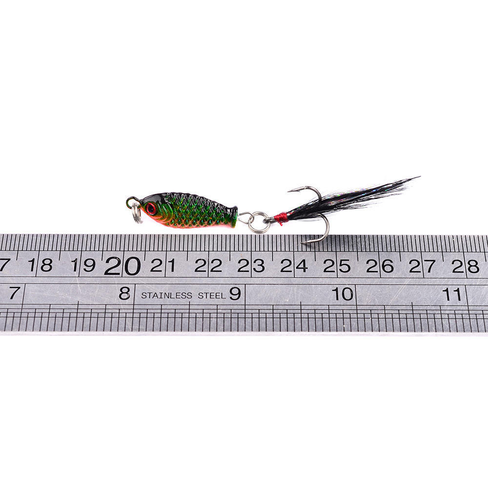 Cheap Fishing Lure Lead Bait Hook with Feathers 2.5cm Artificial Lure ...