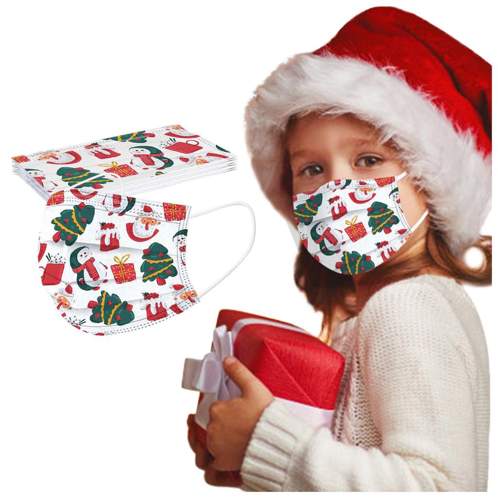 Buy [TC] 50pcs Christmas Print Masks for Protection Face Mask ...