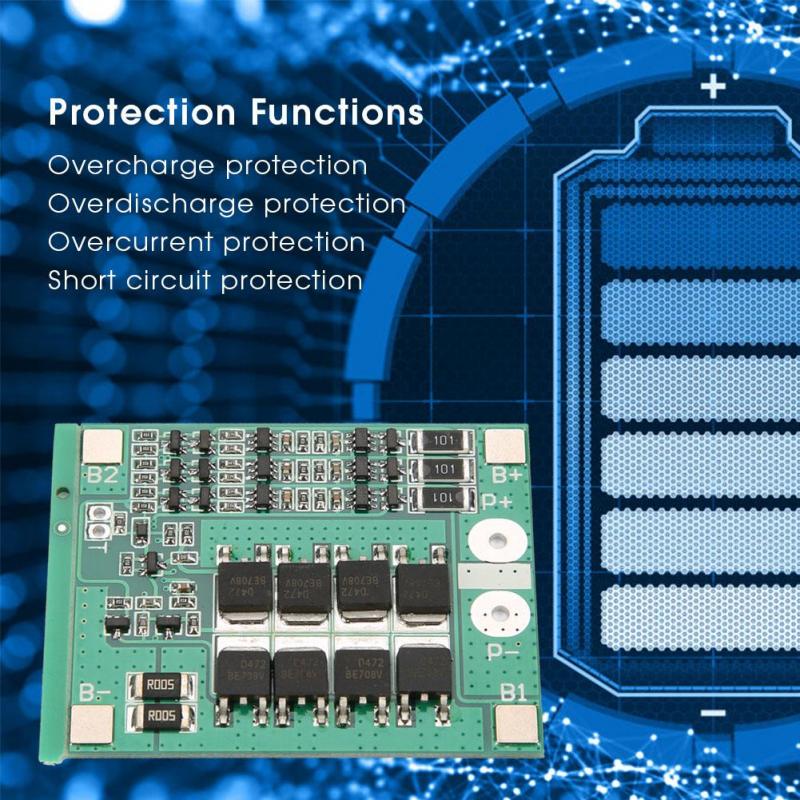 Buy 3S 12V 25A Lithium Battery Protection Board PCB BMS with Balance ...