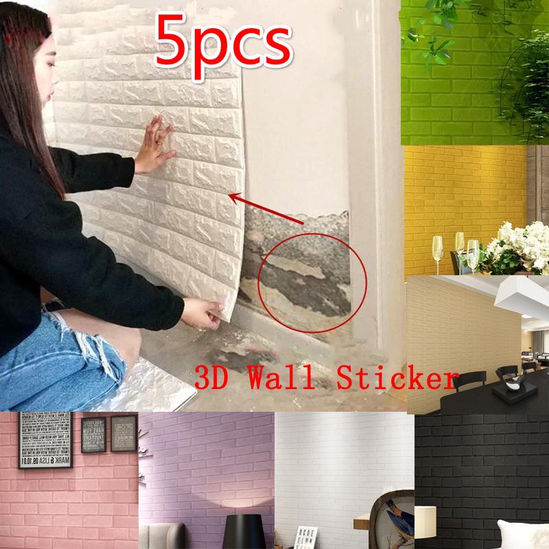 Buy 3D Brick Stone Rustic Effect Self-adhesive Wall Paper Sticker Home ...