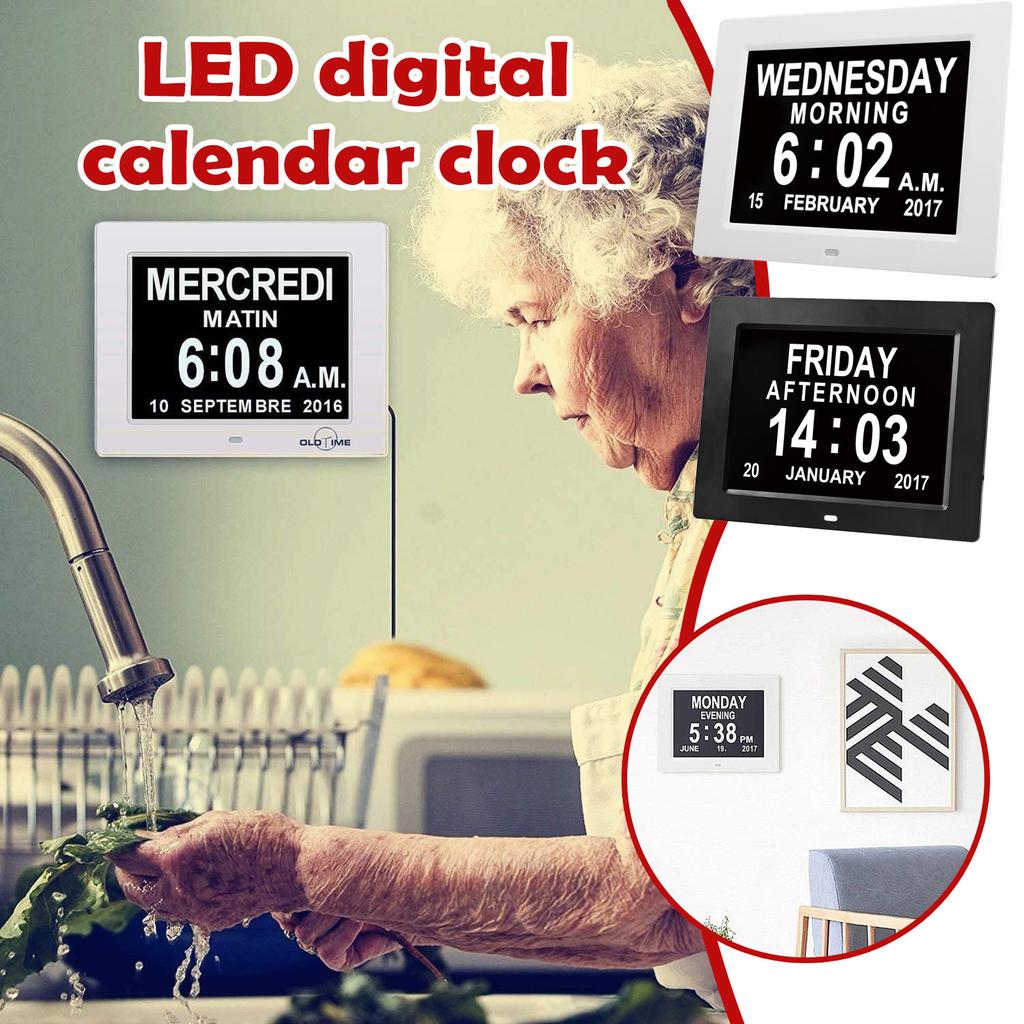 Buy 8in LCD Digital Calendar Clock with Date, Calendar Clock with Date ...