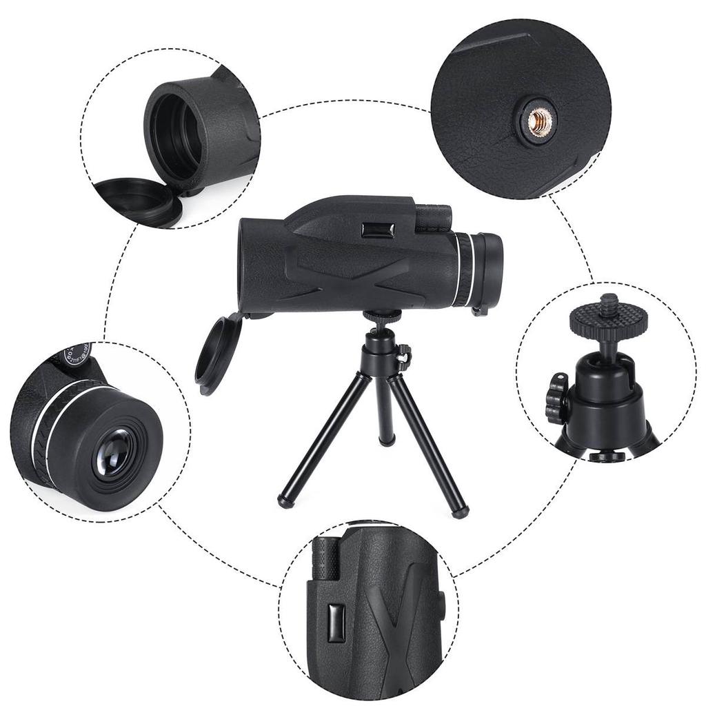 Portable Professional 80x100 Zoom Monocular Telescope Prism Dual Focus ...