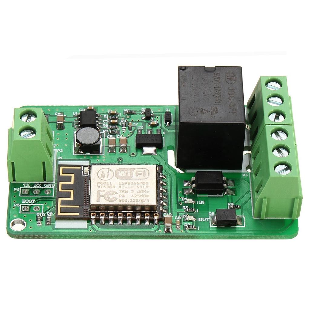 Buy 1Pcs Green ESP8266 10A 220V Transceiver Network Relay WIFI Module Input DC 7V%7E30V ...