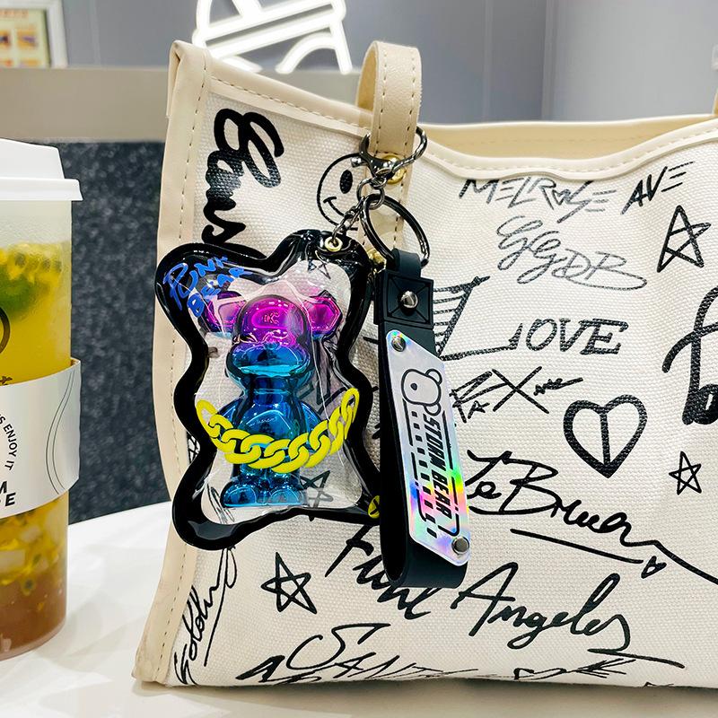 Buy Creative Bear Acrylic Keychain Trend Exquisite Car Key Pendant Cute ...