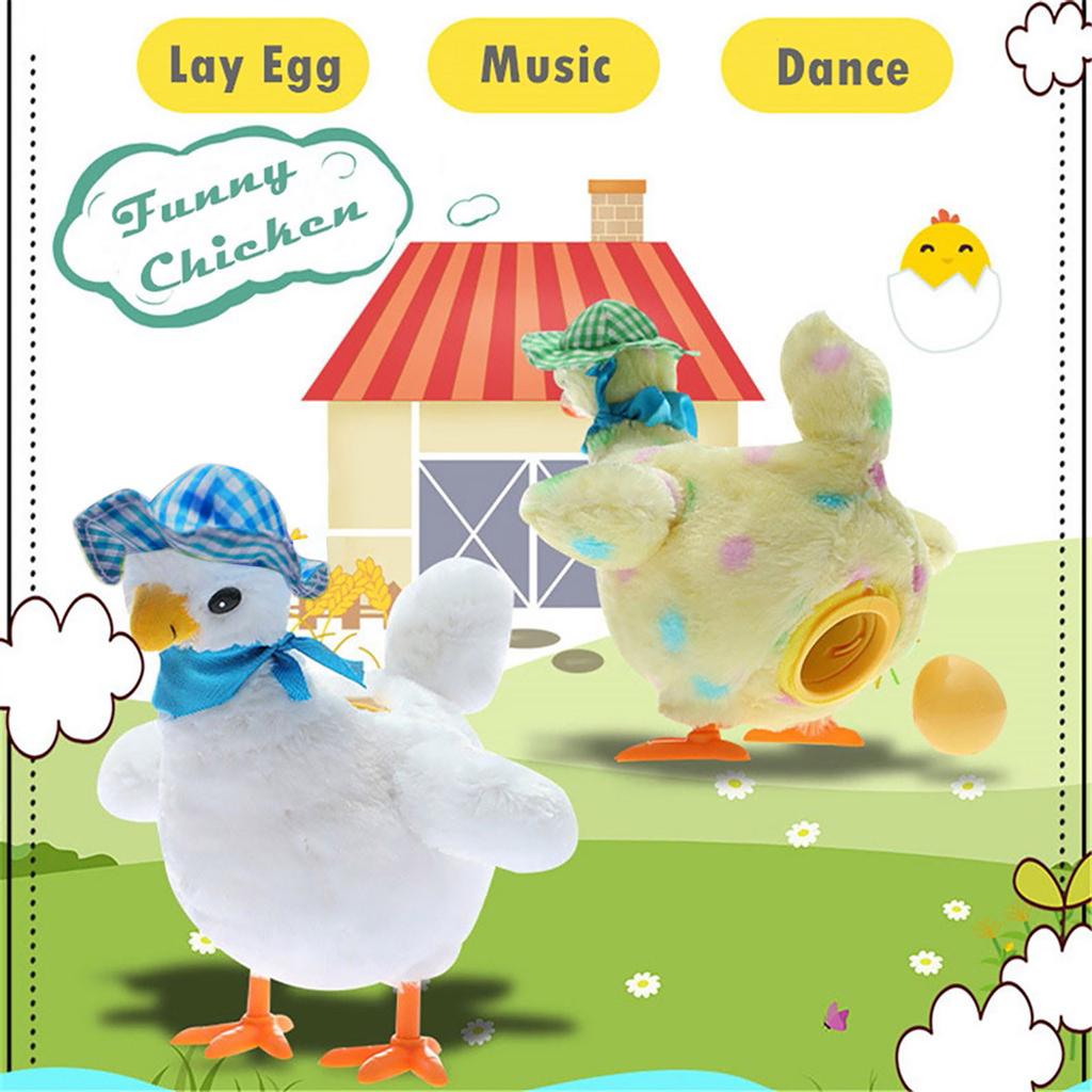 Buy Hen Laying Eggs Plush Magic Chicken Stuffed Toy Electric Music ...