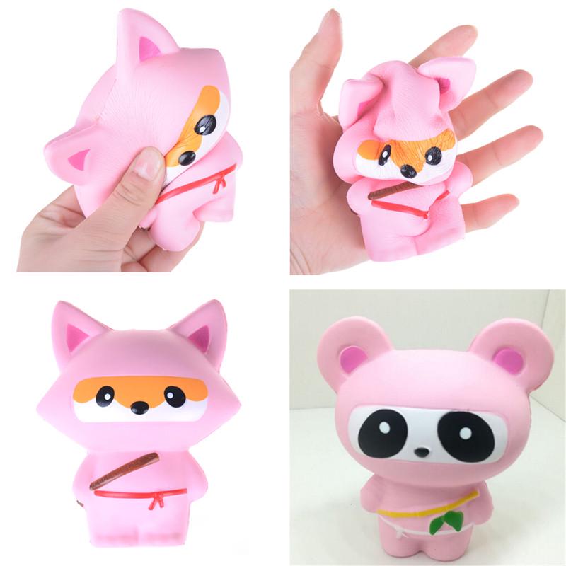 Buy 13.5Cm Kawaii Squishy Pink Animal Panda Fox Bread Soft Slow Rising ...