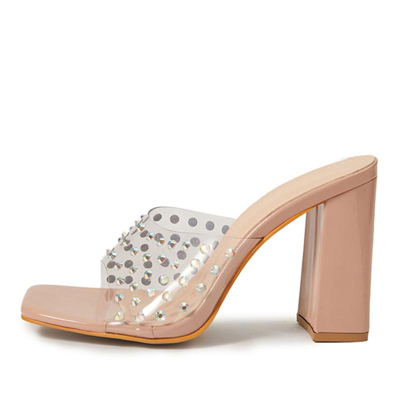 Cheap Fashion Rhinestone Pvc Transparent Slippers Women Summer Outdoor ...