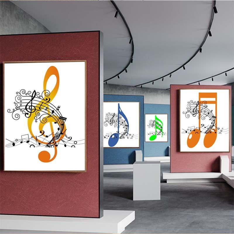 Cheap Stave New Music Poster Canvas Art Musical Note Music Classroom ...