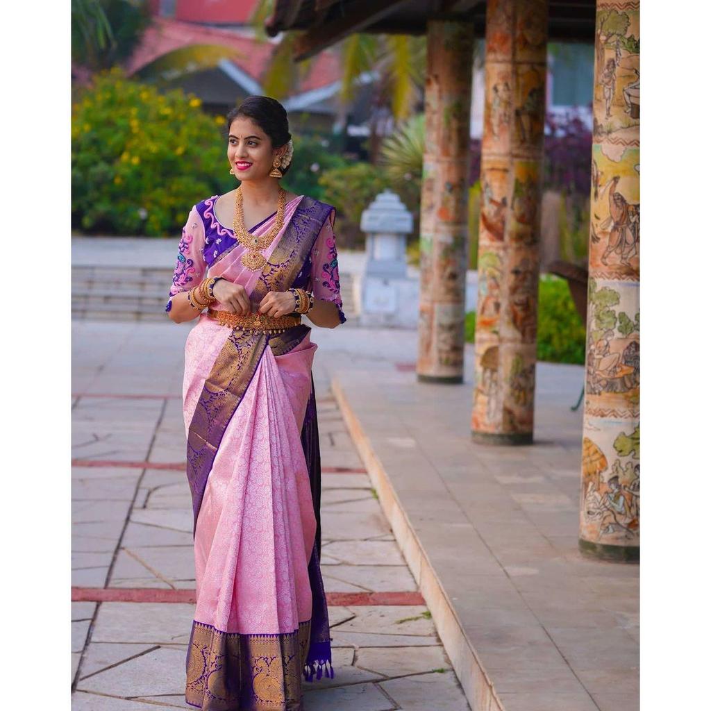 Cheap Indian Traditional Soft lichi silk golden jari design and grand ...