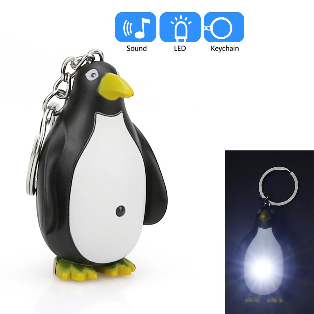 Buy Cute Cartoon Penguin Keychain With LED Light Sound Keyfob Kids Toy ...