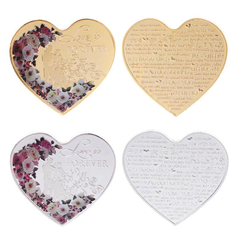 Buy Commemorative Coin Couple Valentine's Day Gifts Heart Shaped ...