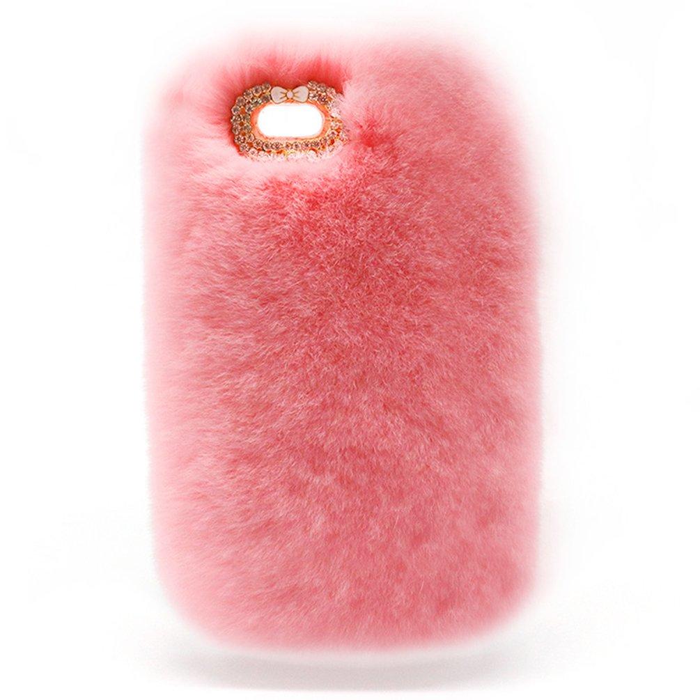 Luxury Design Cute Rabbit Fur Phone Case Fashionable Fluffy Warm Mobile ...