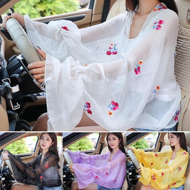 Buy 1PC Beach Shawl Shawl Sun Protection Anti-UV Oversleeve Chiffon Arm ...