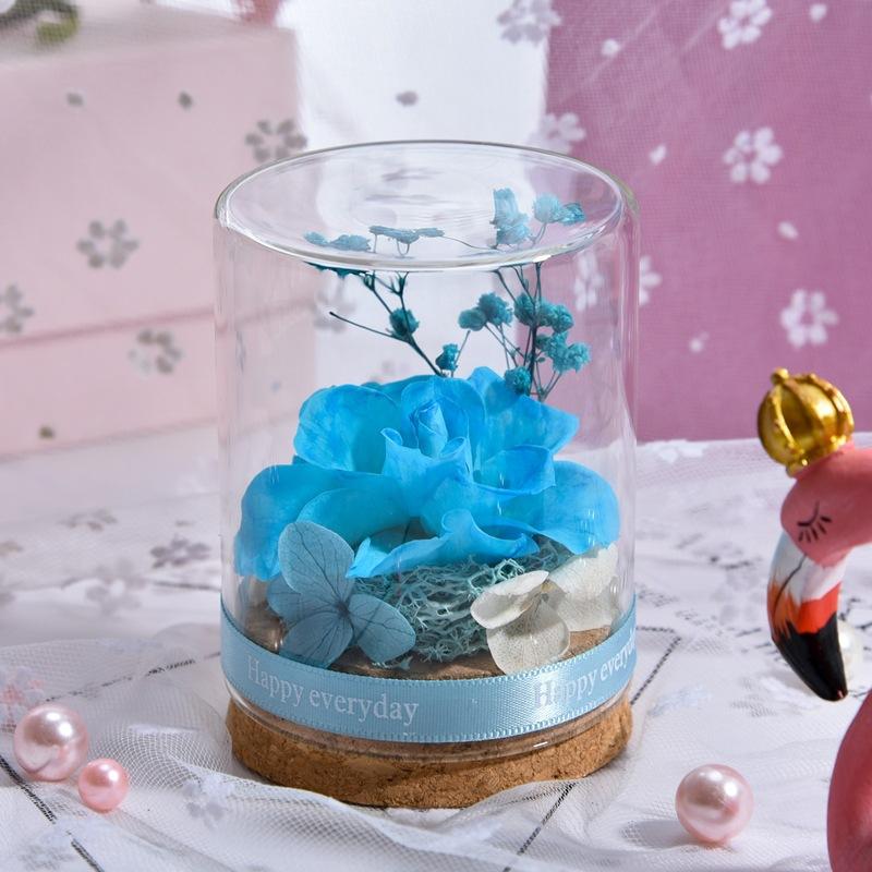 Buy Forever Rose Artificial Flowers Eternal Flower Glass Cover ...