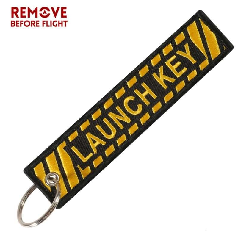 Buy Remove Before Flight Cool Launch Keychains Embroidery Keyrings for ...