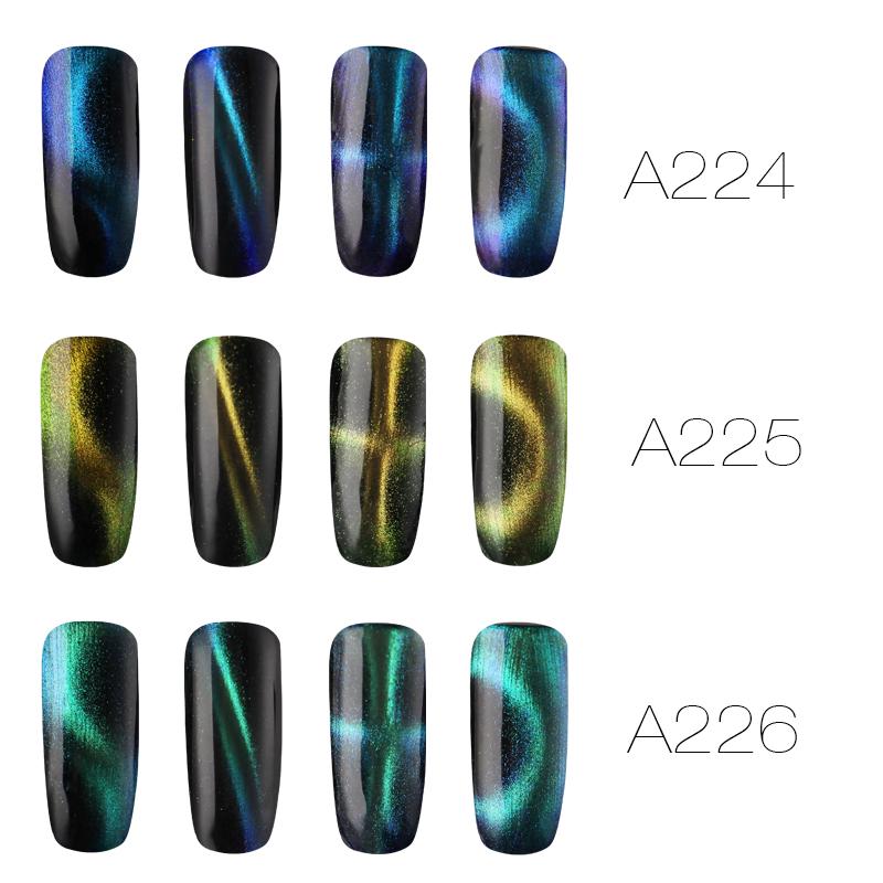 ROSALIND Fashion 4D Magic Cat's Eye Nail Gel Polish Soak Off Nail ...