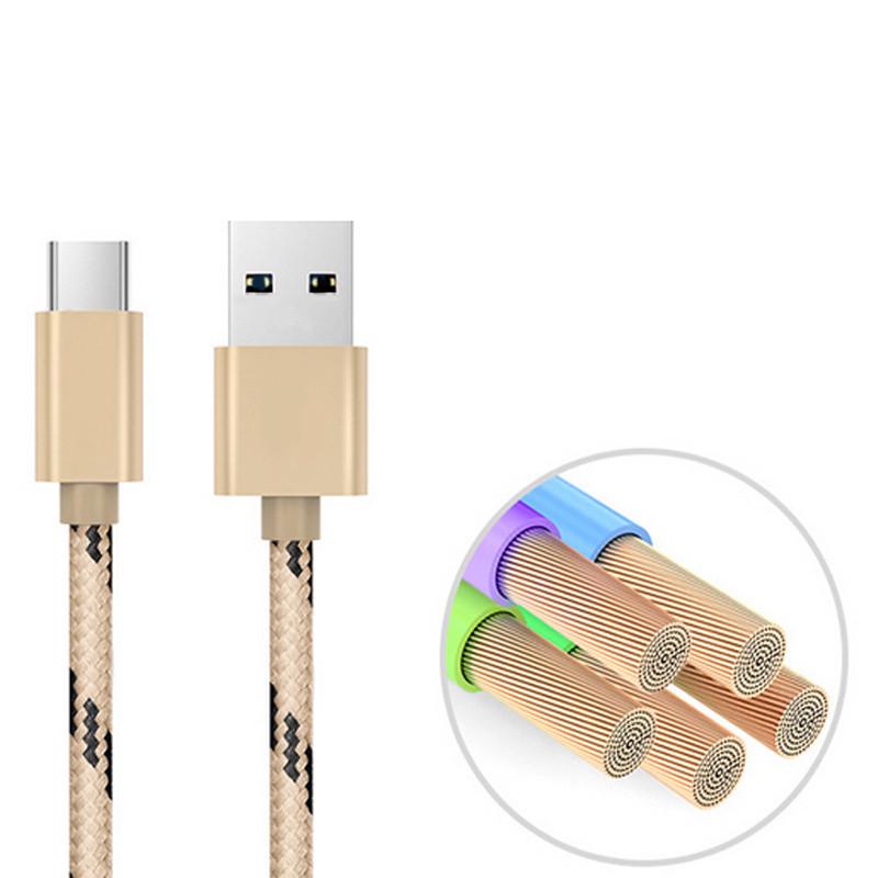 Buy Cable USB3.1 Metal Tricolor Nylon Wire For Mobile Phone Charging ...