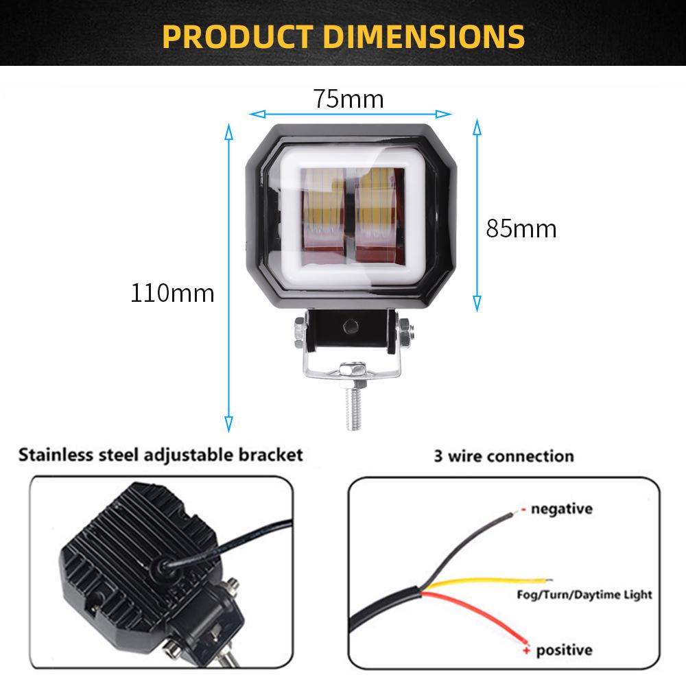 Buy 2PCS/1PCS 9V-32V Waterproof Angel Eyes LED Lights Portable ...