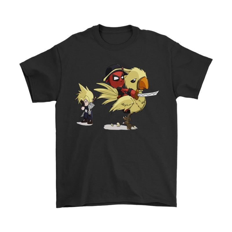 Deadpool Fantasy Vii Riding Chocobo Final Fantasy Parody T Shirt Man ...