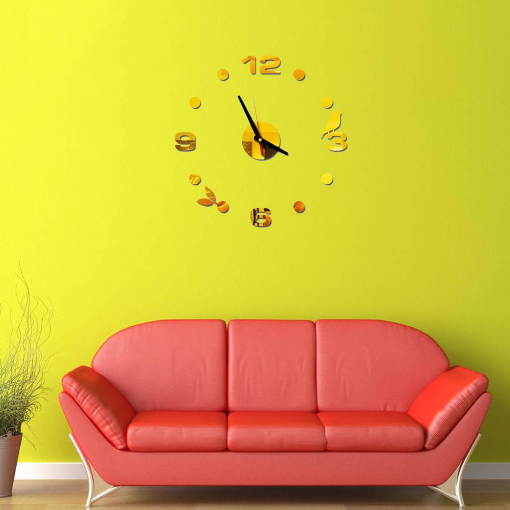 Buy Frameless DIY Wall Clock Arabic Numbers Adhesive Modern Art Wall ...