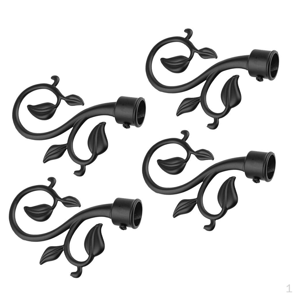 1 Pair Curtain Decorative Pole/Rod Finials Ends Heads Caps Rod Kits ...