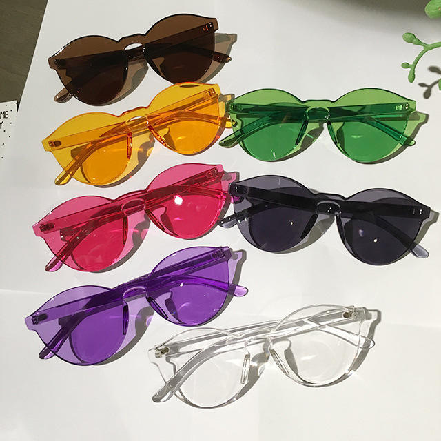 Buy Eyewear Women Cat Eye Shades Integrated Candy UV400 Stylish ...