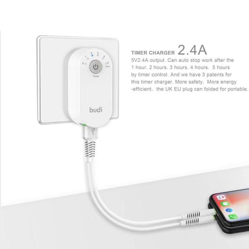 Buy Budi 12w 2.4a 2 Usb Safety Timer Charger Phones Tablets V4J3 at ...