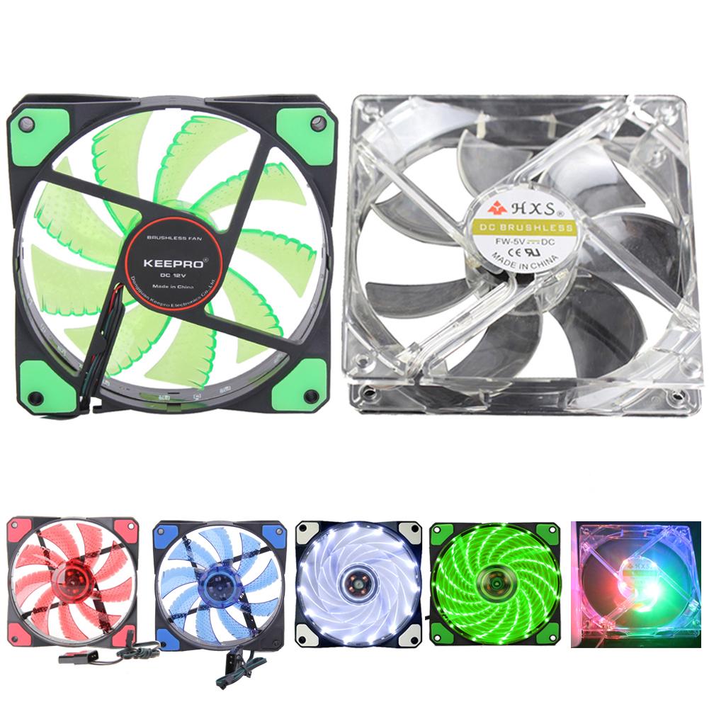 Cheap 120mm 12V 3-4Pin 15LED Lighting PC Case Fan Cooler Computer ...