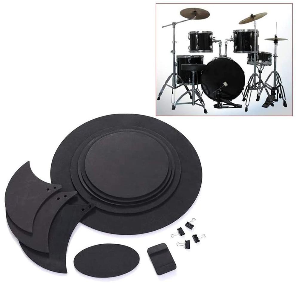 10pcs Drum Kit Mute Pad Bass Snare Drum Sound Off Mute Pad Quiet ...