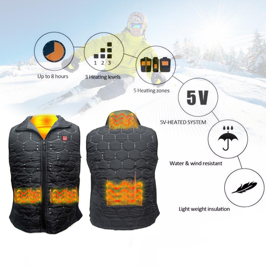 USB Infrared Waterproof Heating Vest Flexible Electric Thermal Winter ...