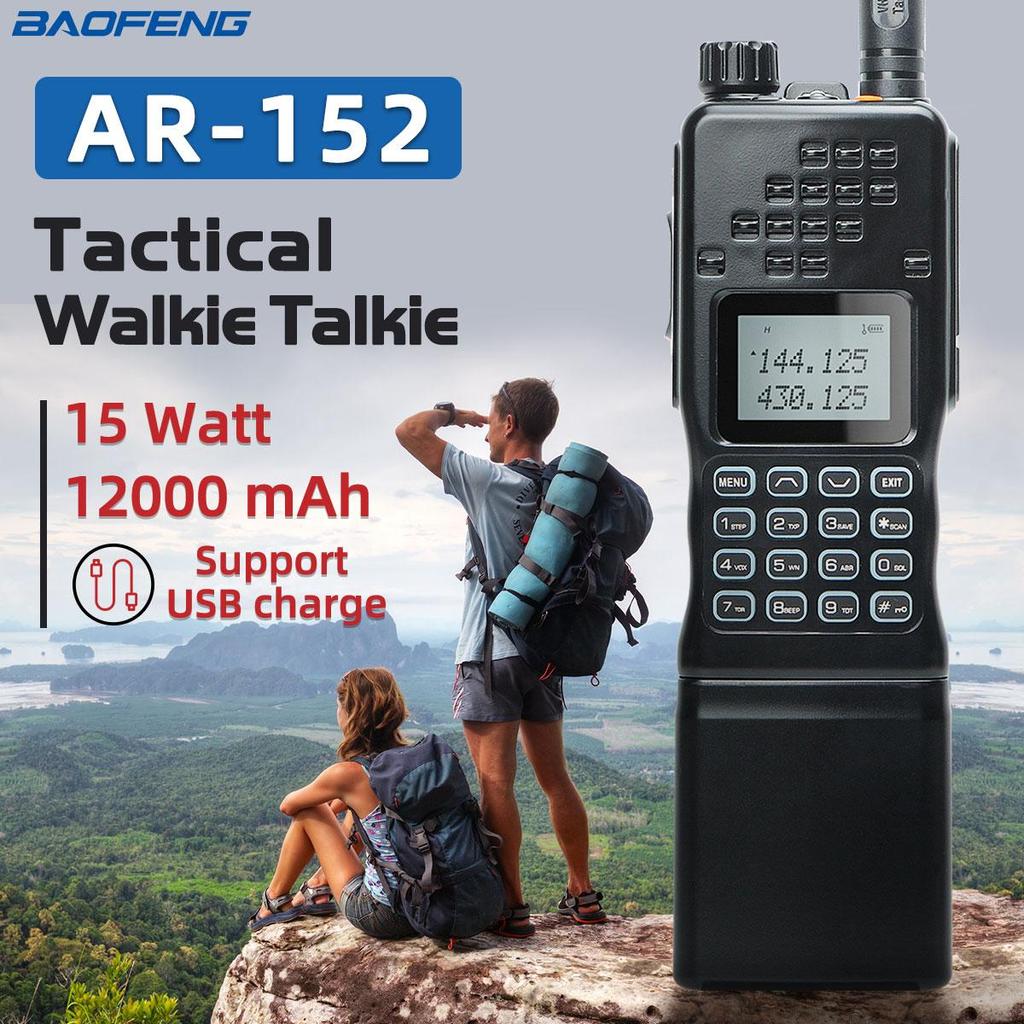 Buy Baofeng AR-152 15W Powerful 12000mAh Battery Tactial Walkie Talkie ...