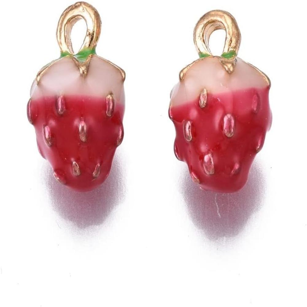 Cheap 20Pcs Alloy Strawberry Charms 13*7mm Mini Fruit Dangle Charms ...