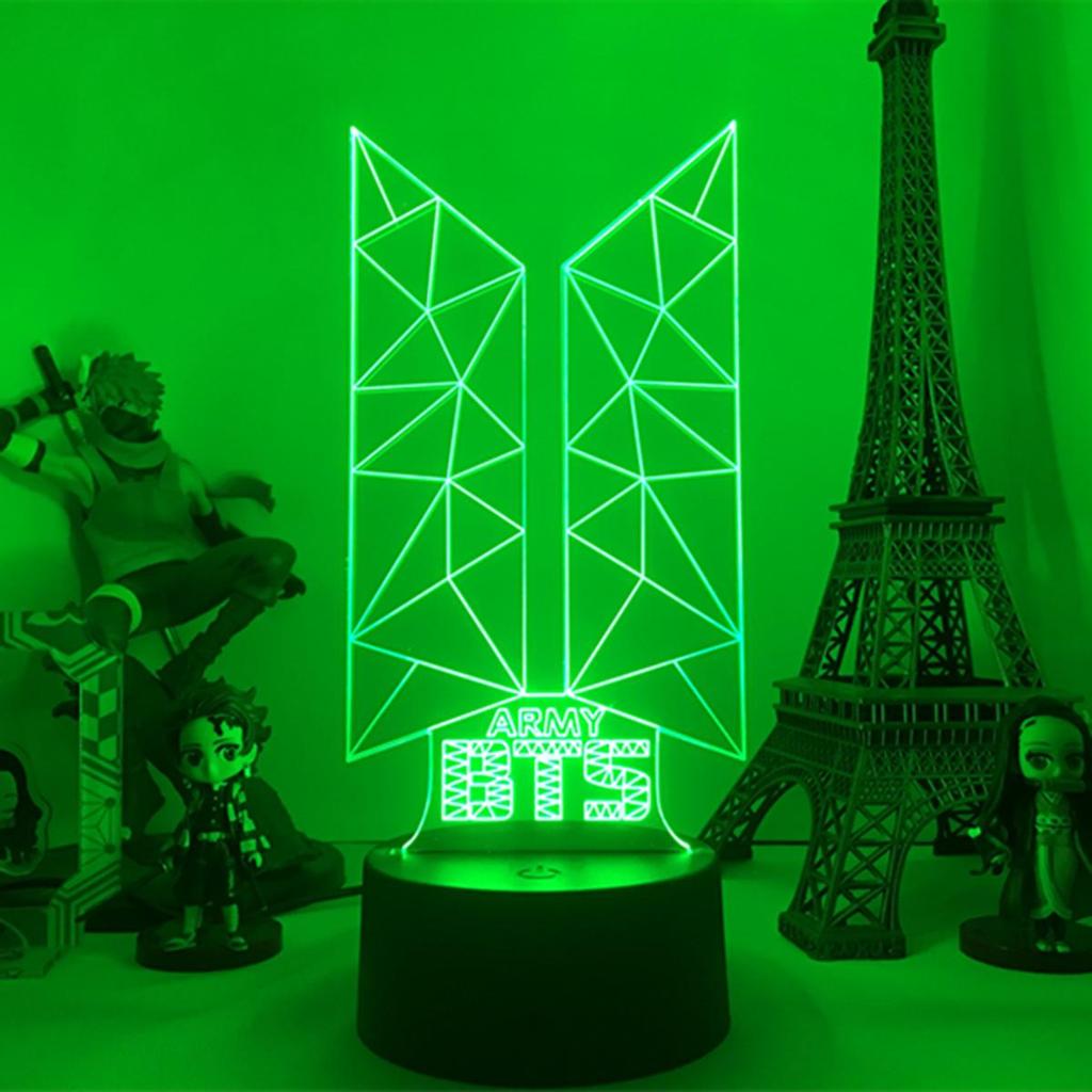 Buy BTS Led Light Bangtan Boys LOGO 3d Lamp for Bedroom Decoration fans ...