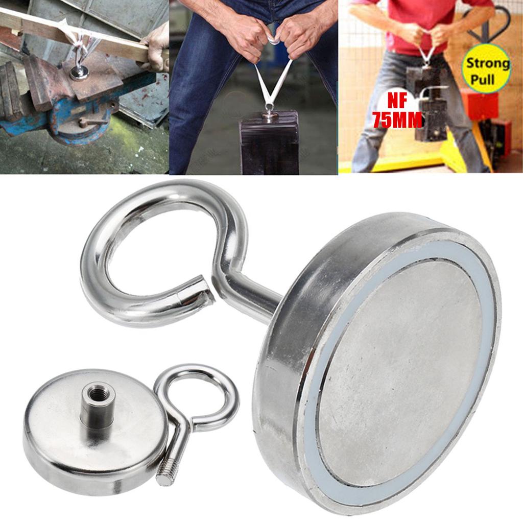 Buy NF75mm 160kg Neodymium Recovery Magnet Metal Detector Claw Hook ...