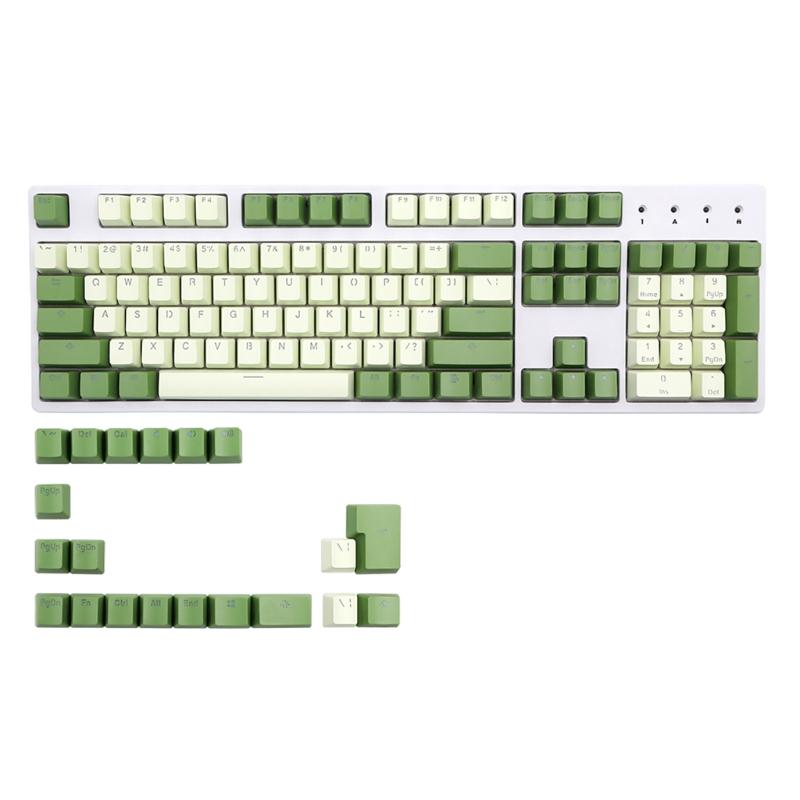 Buy 124 Keys Matcha OEM Color Matching Key Cap PBT Double-shot ...
