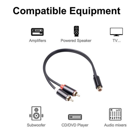 Buy High Performance 0.3m Useful Convenient RCA Female To Dual Male ...