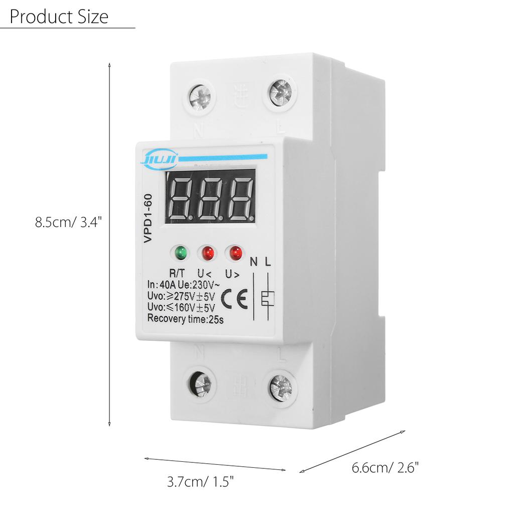 40A 220V Over And Under Voltage Protective Device Relay with Voltmeter ...