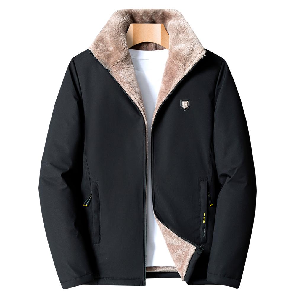 Buy Men Winter Casual Classic Warm Thick Fleece Parkas Jacket Coat Men ...