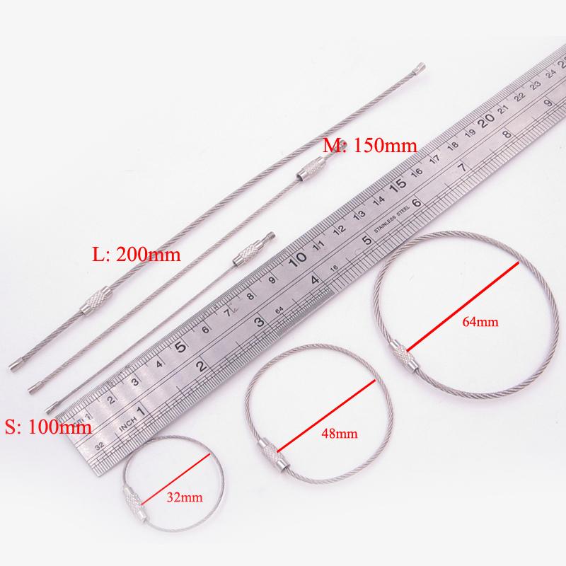 Buy 10Pcs 6 Colors Keychain Tag Rope Stainless Steel Wire Cable Loop ...