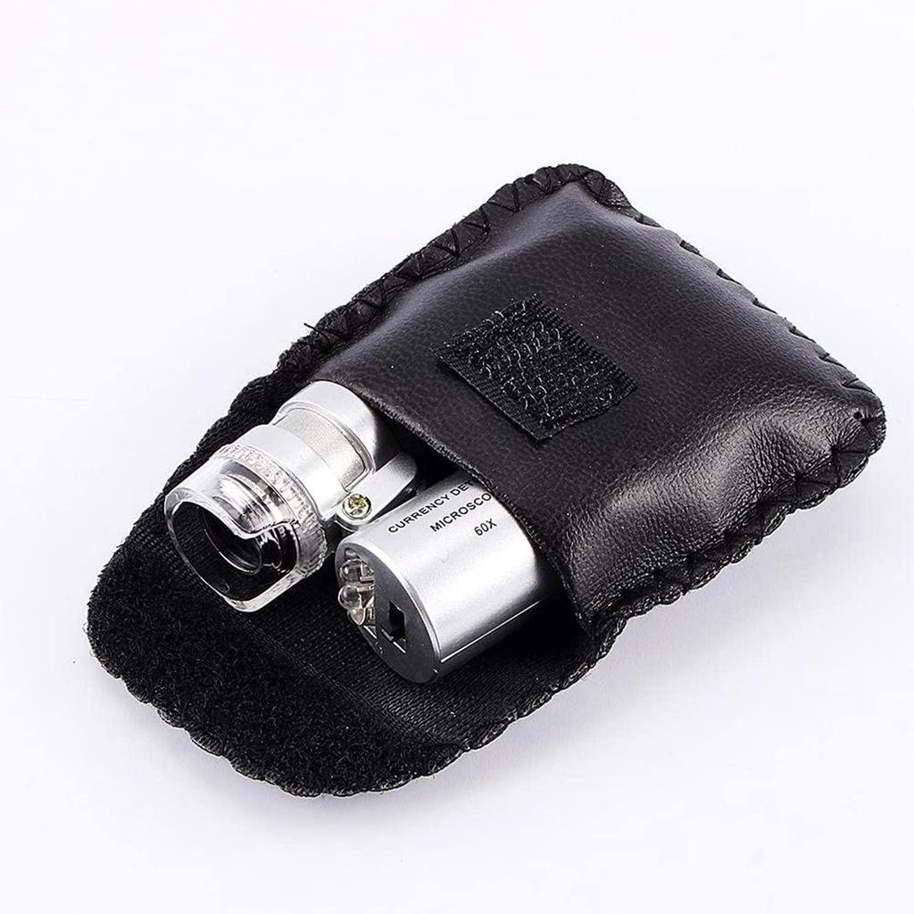 Mini Microscope 60X Universal Portable Microscope with LED UV Lights ...