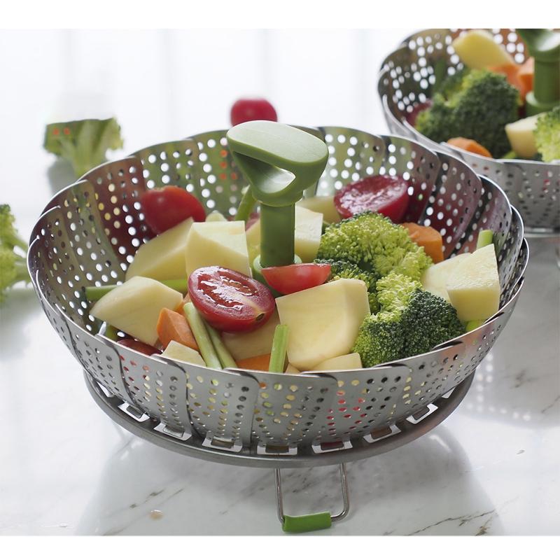 Buy 11 Inches Stainless Steel Kitchen Telescopic Steamer Basket Egg ...