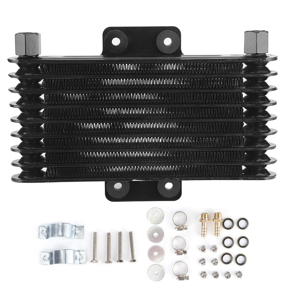 8 Row Black Engine Oil Cooler Cooling Radiator Universal for 125‑250CC ...