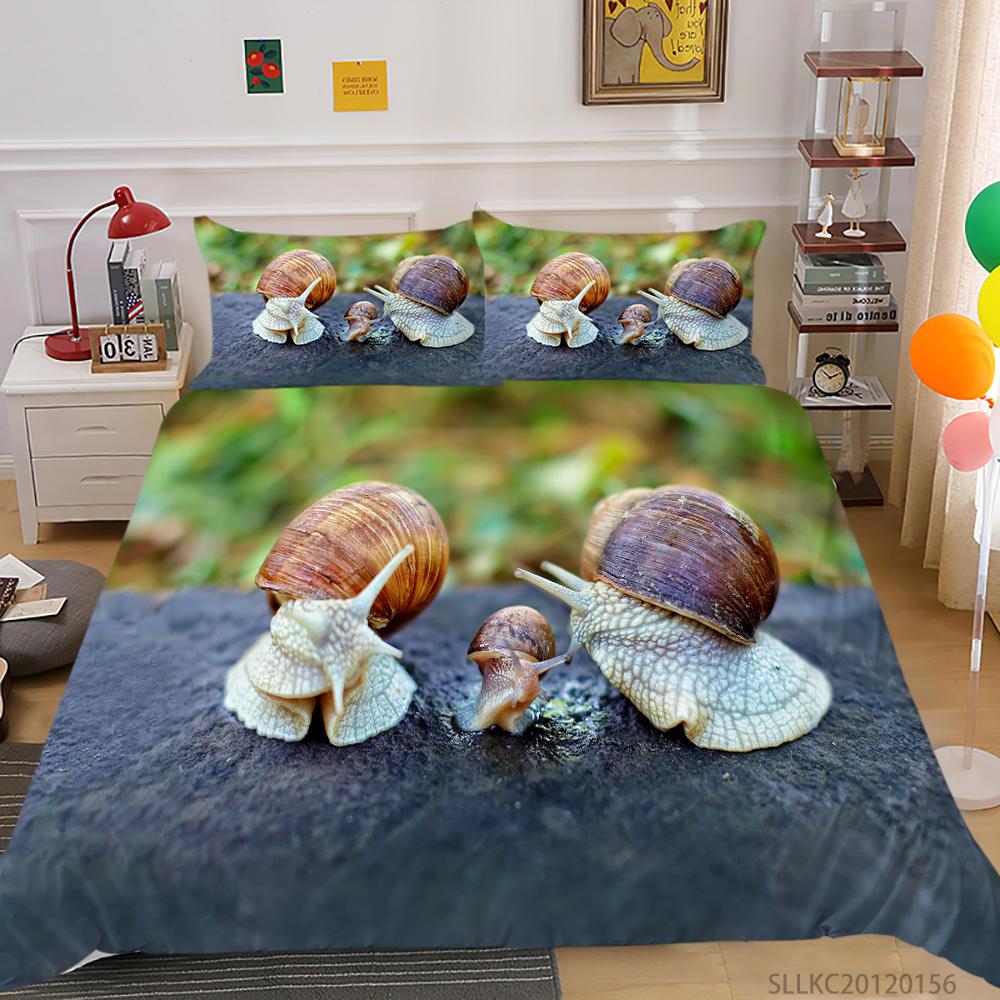 Buy Duvet Cover Set Queen King Size Snail Printed Luxuny Bedding Cover ...