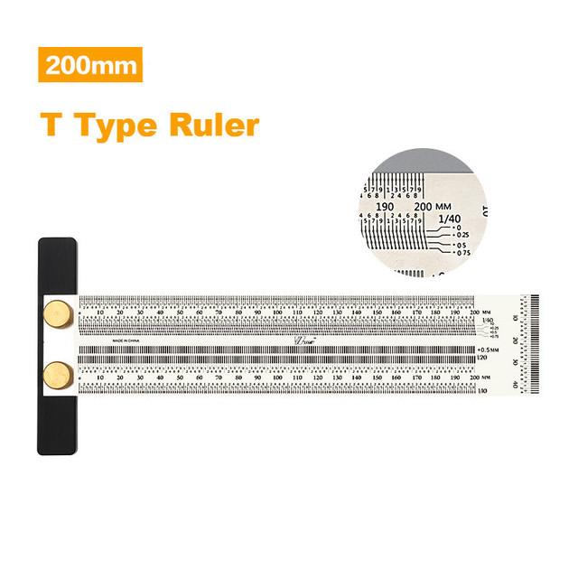 Buy High-precision Scale Ruler T-type Hole Ruler Stainless Woodworking ...