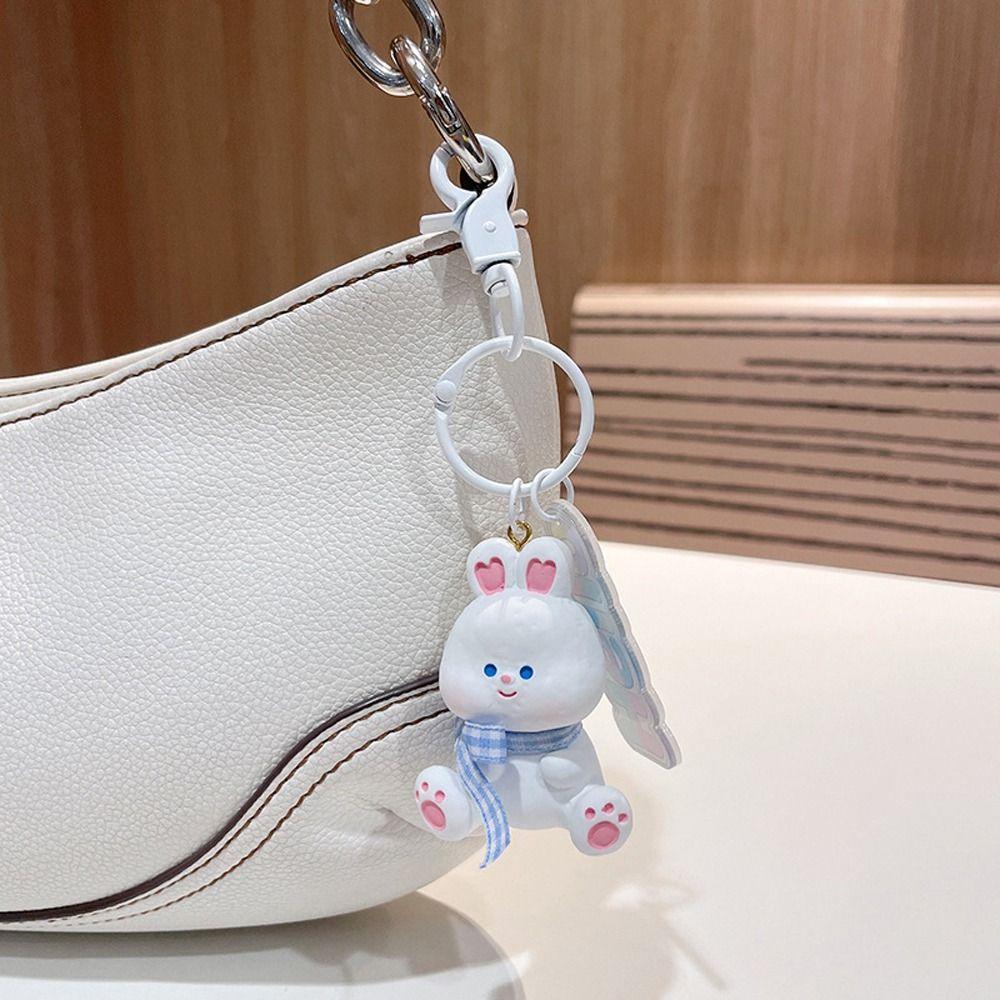 Lovely Cartoon Duck Rabbit Bear Lamb Alloy Girl Key Chain Bag Accessory ...
