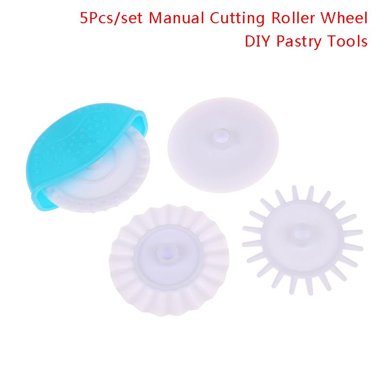 5Pcs Manual Cutting Roller Cookie Dough Side Bake Cake Decorating Tool ...