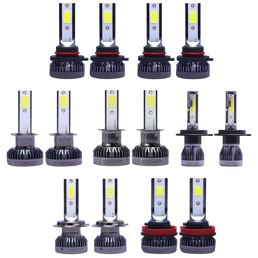 Buy 1 Pair Mini LED Car Headlight Bulbs 72W 12000LM 8000K COB Headlamp ...