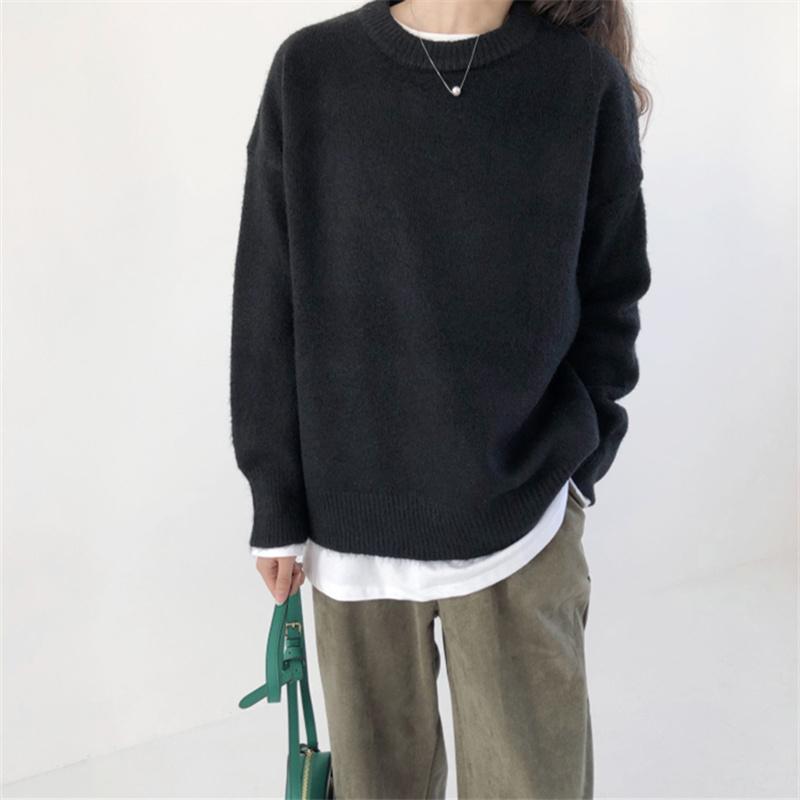 Buy WYWM Cashmere Elegant Women Sweater Oversized Knitted Basic ...