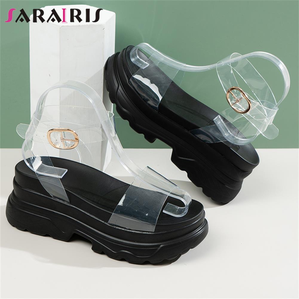 Cheap Fashion Female Sandals Punk Summer Big Size Transparent PVC ...