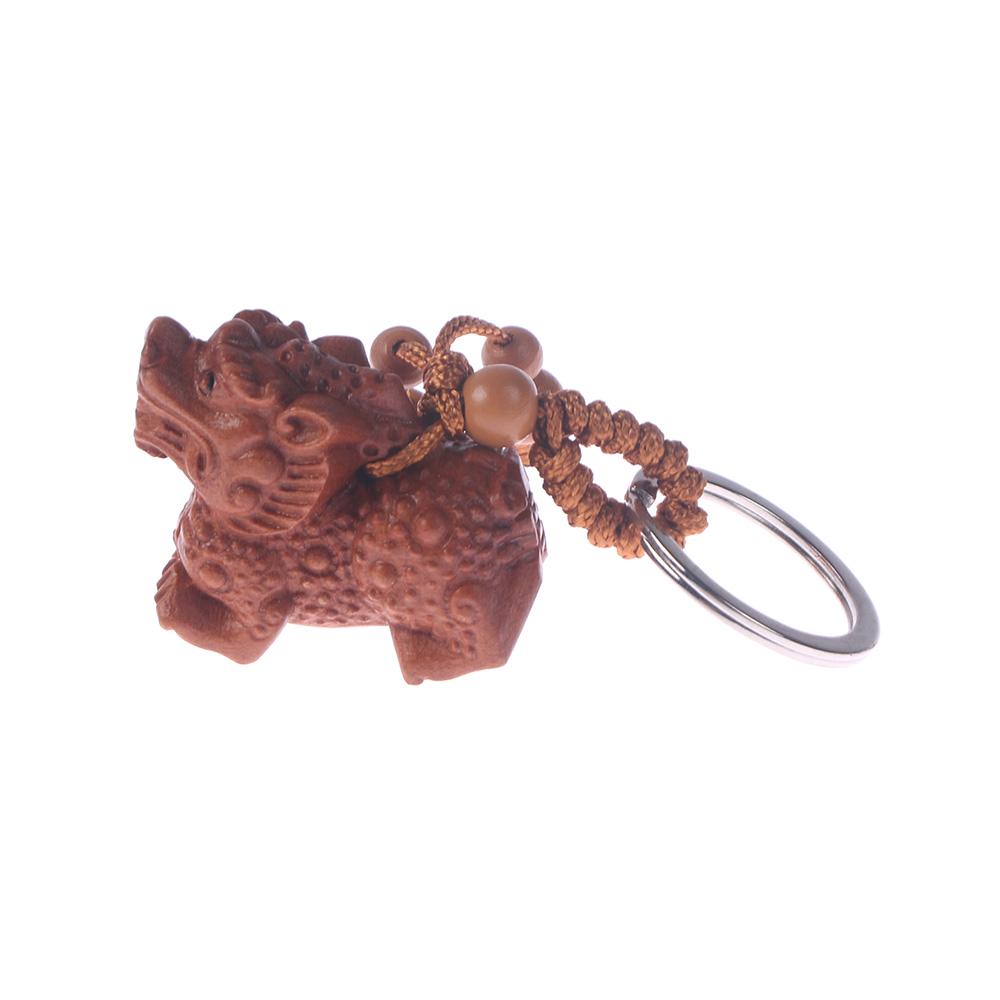 Buy 3D Statue Wealth Chinese Key Chain Wood Pendant Pixiu at affordable ...